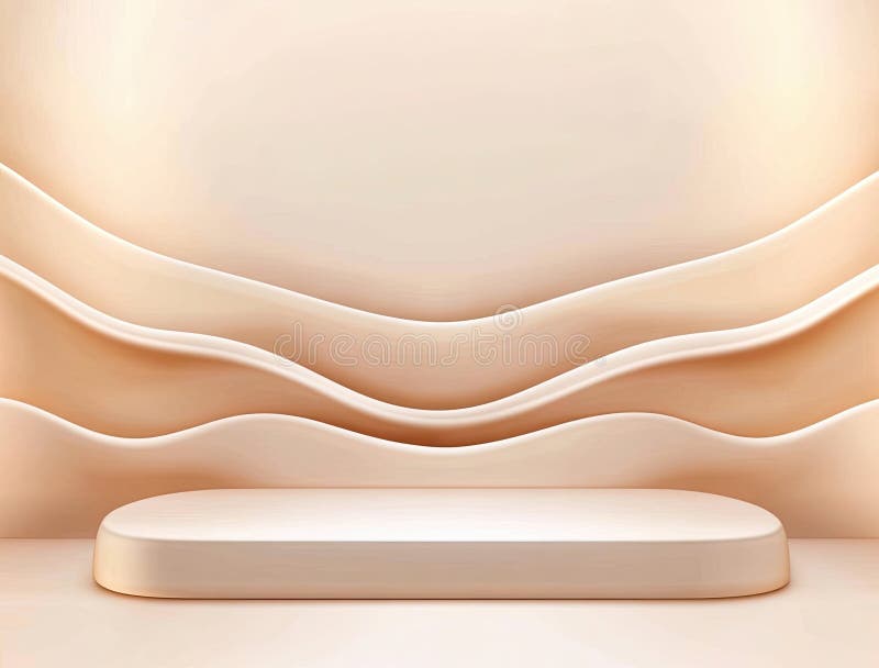 Beige Product Display Podium Stock Illustration - Illustration of ...