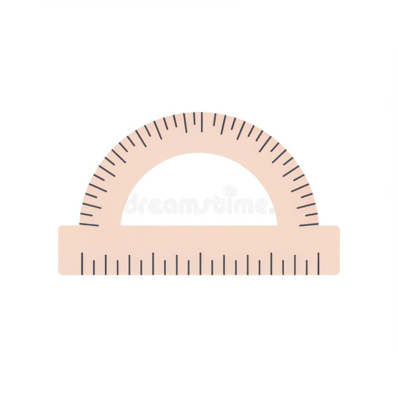 Beige Protractor for Measuring Angles on White Background with AI ...