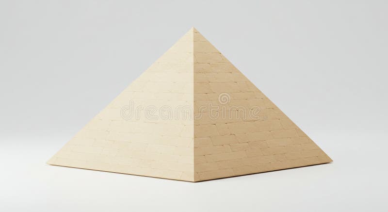 Beige Pyramid with a Smooth Surface and Subtle Brick Pattern. Set ...
