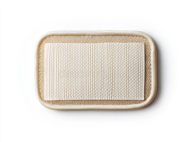 Beige Rectangular Fabric Patch Hook and Loop Design, Mockup, Blank ...