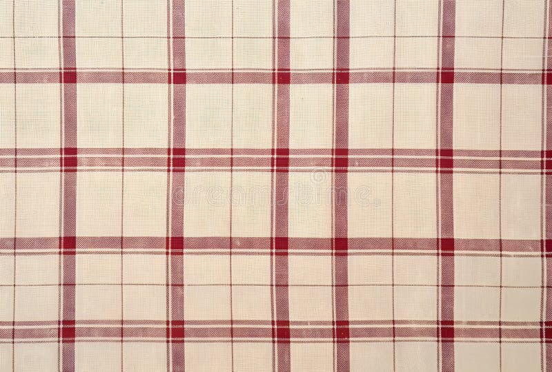 Beige and Red Checkered Linen Fabric Texture Stock Illustration ...