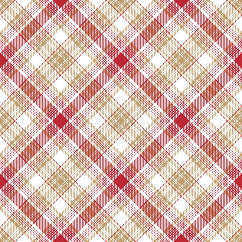 Beige Red White Check Fabric Texture Seamless Pattern Stock Vector ...