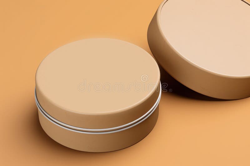 Beige Round Boxes on Orange Background Stock Illustration ...