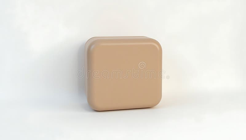 Beige Rounded Square Minimalist Style on White Background Stock ...
