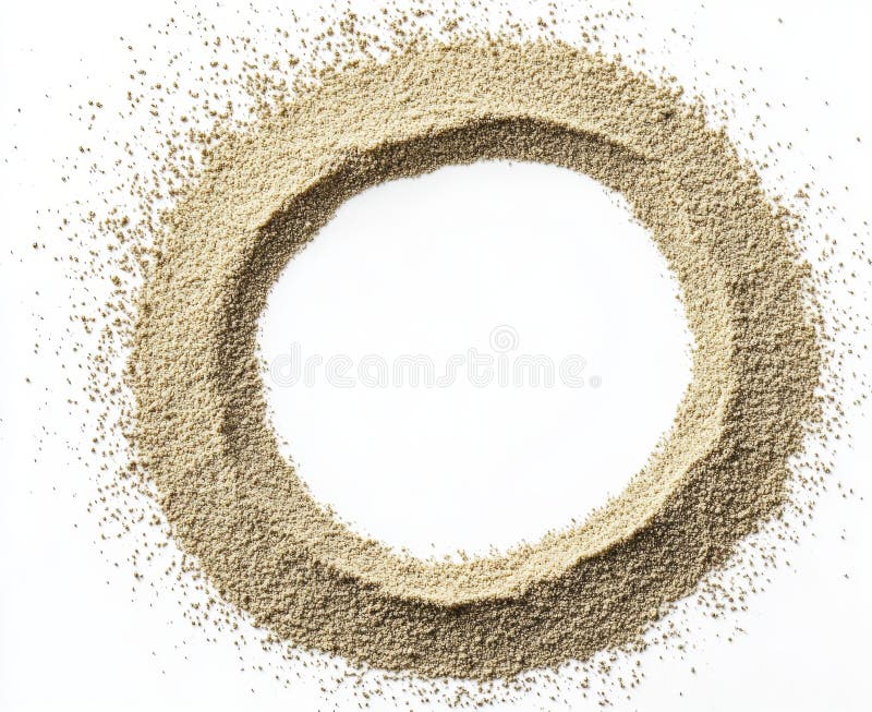 Beige Sand Circular Frame on White Background Stock Illustration ...