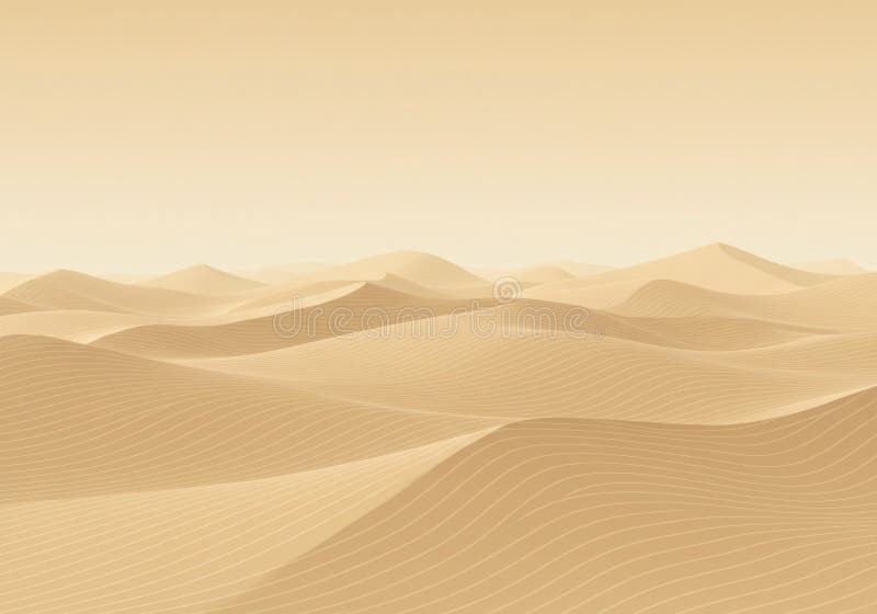 Beige Sand Dune Desert Landscape Stock Illustration - Illustration of ...