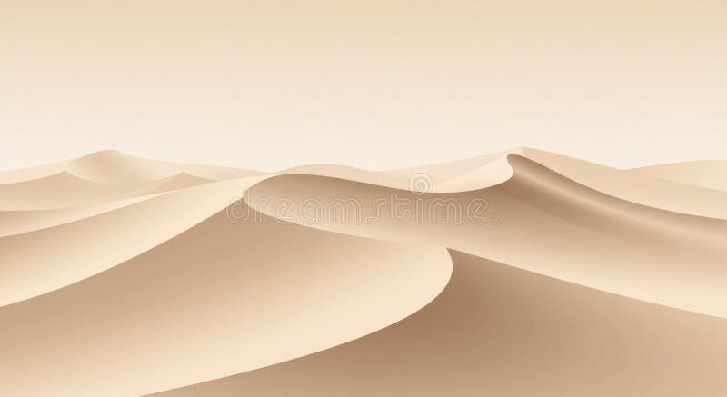 Beige Sand Dunes Desert Landscape Stock Illustration - Illustration of ...