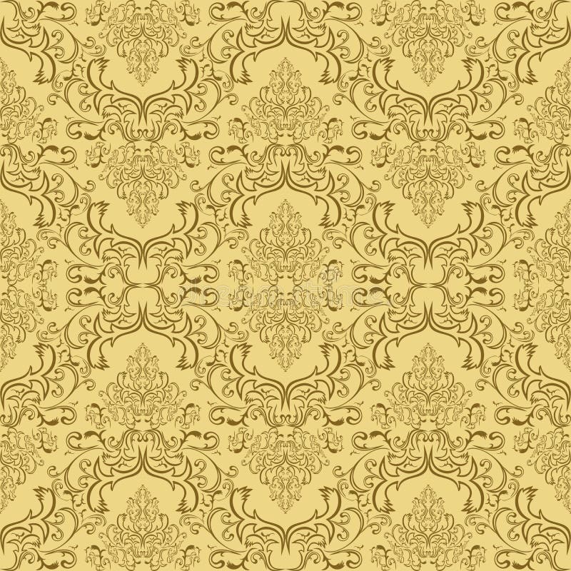 Luxury Seamless Golden Floral Wallpaper Stock Vector - Illustration of ...