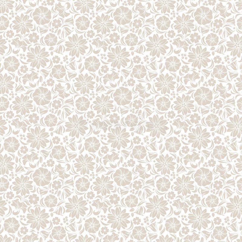 Seamless Beige Floral Pattern. Stock Vector - Illustration of botany ...