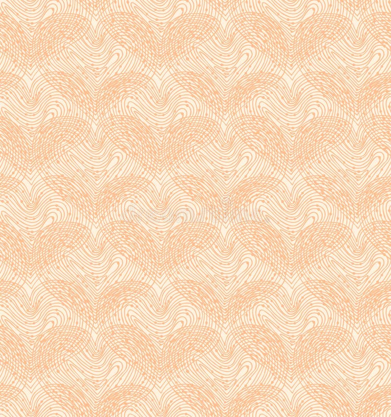 Beige Seamless Pattern with Linear Hearts. Decorat Stock Vector ...