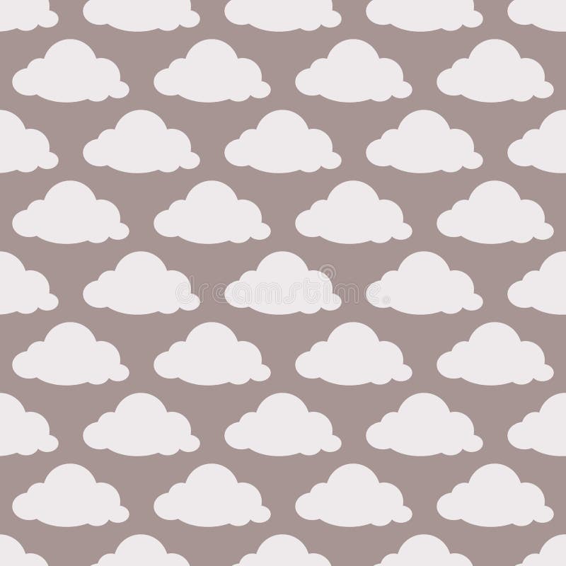 Beige Seamless Background with Clouds Stock Illustration - Illustration ...