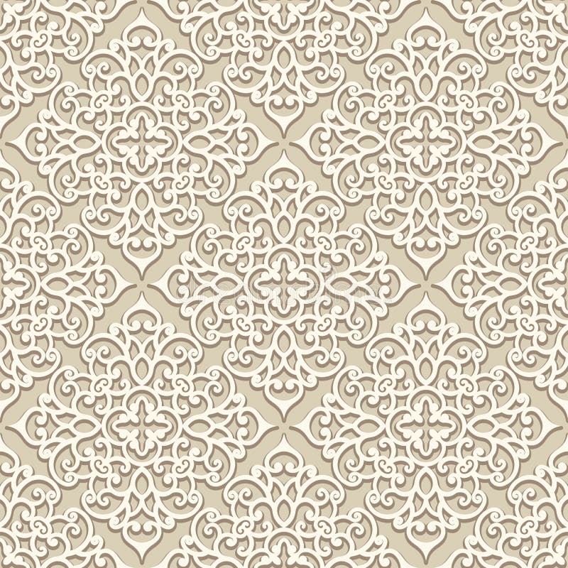 Beige seamless pattern stock vector. Illustration of arabesque - 49652284