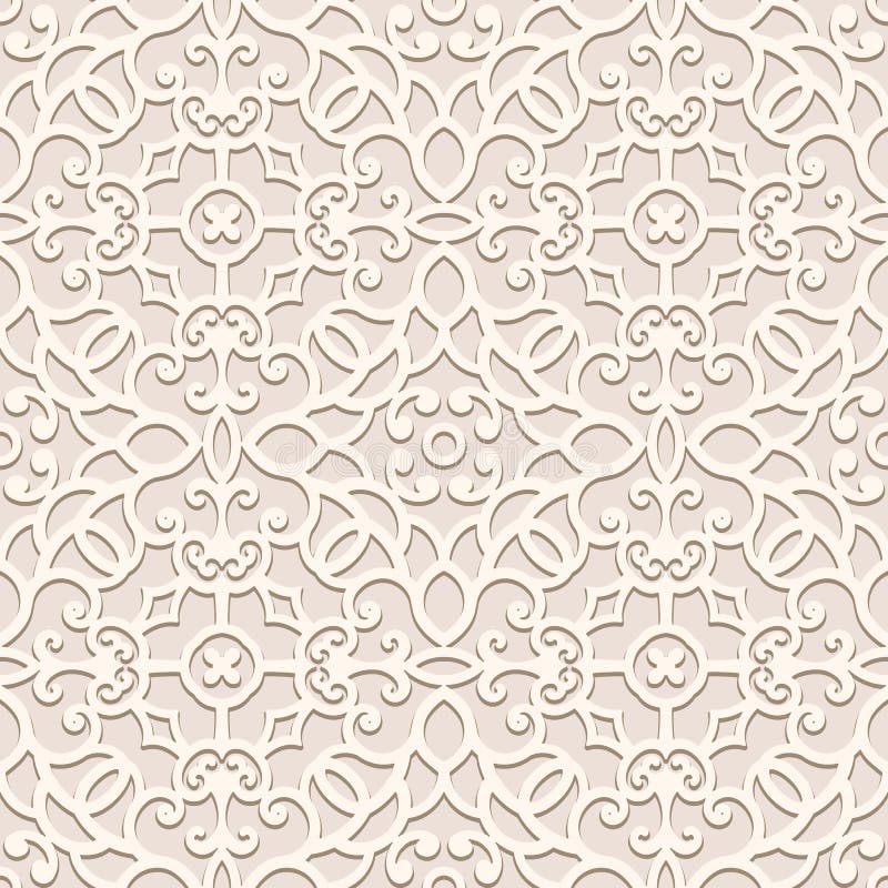 Beige seamless pattern stock vector. Illustration of curly - 68935820