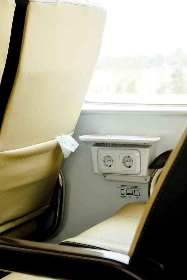 Beige Seat Train in a Row with Arm Seat Stock Image - Image of color ...