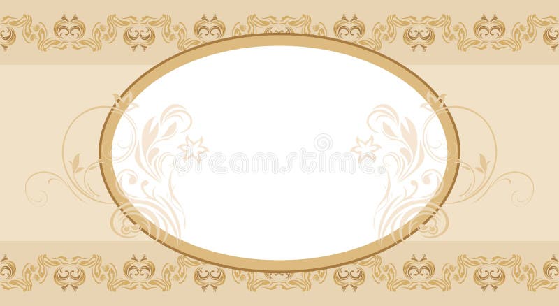 Beige Sier Naadloze Arabische Grens Met Kader Vector Illustratie ...