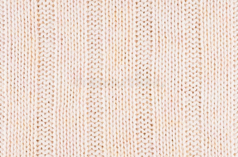 Beige Soft Knitted Fabric Texture with Strips Wale. Stock Photo - Image ...