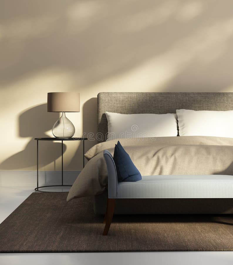 Kvinnan Som Ritar Skiss Av Ett Stilt Sovrumsfack. Kombination Av Bild ...