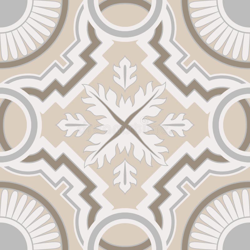 Beige Spanish Tile - Vector Ornamental Illustration Stock Vector ...