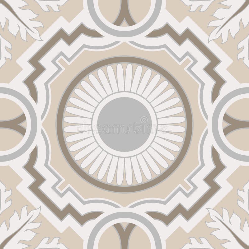 Beige Spanish Tile - Vector Ornamental Illustration Stock Vector ...