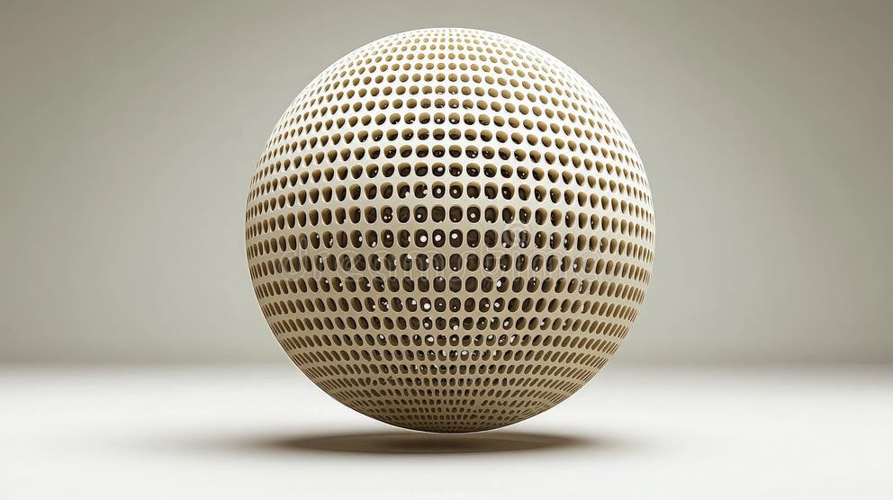 Beige Sphere, Textured Surface, 3D Render, Neutral Background, Design ...