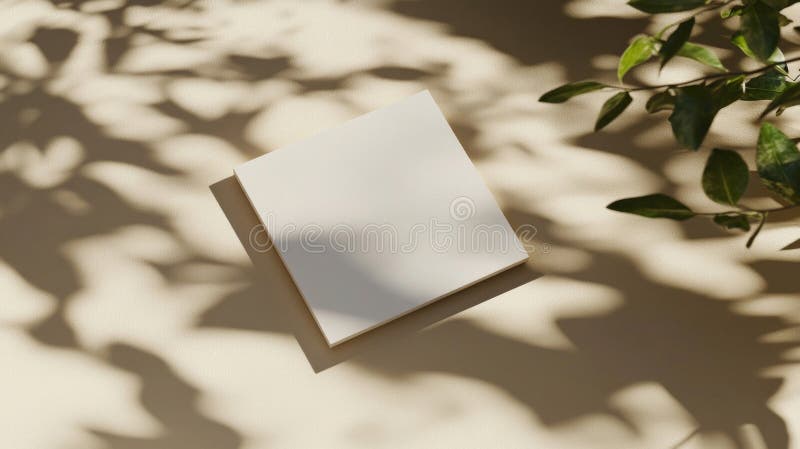 Beige Square Mockup with Leaf Shadows Stock Illustration - Illustration ...