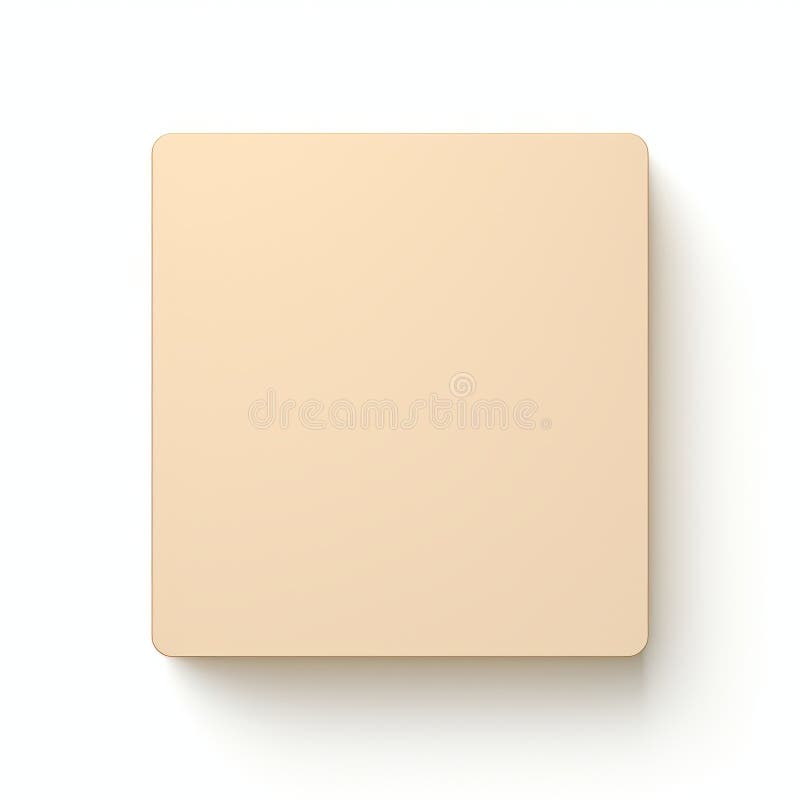 Minimalist Square Beige Object on White Background with Social ...