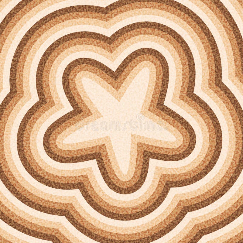 Beige Star with Brown Ripple Pattern Stock Illustration - Illustration ...