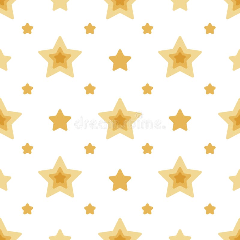 Beige Stars Seamless Pattern, Vector Starry Background Stock Vector ...