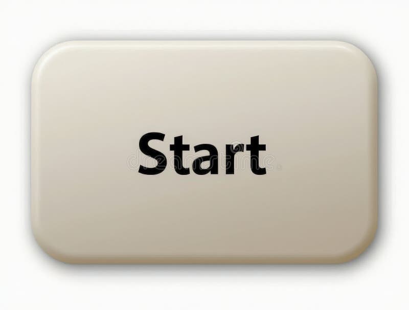 Beige Start Button Inviting User Interaction on White Background Stock ...