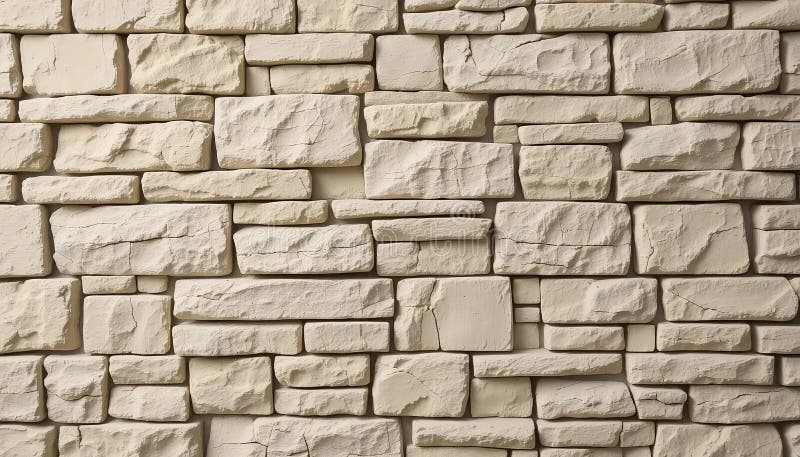 Beige Stone Boundary Wall Texture Seamless Pattern with Natural Rough ...