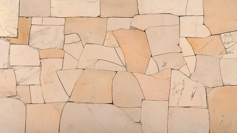Beige Stone Mosaic Wall Texture Background Design Stock Photo - Image ...