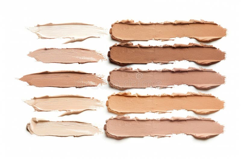 Beige Strokes of Various Foundations Forming a Color Wheel on White ...