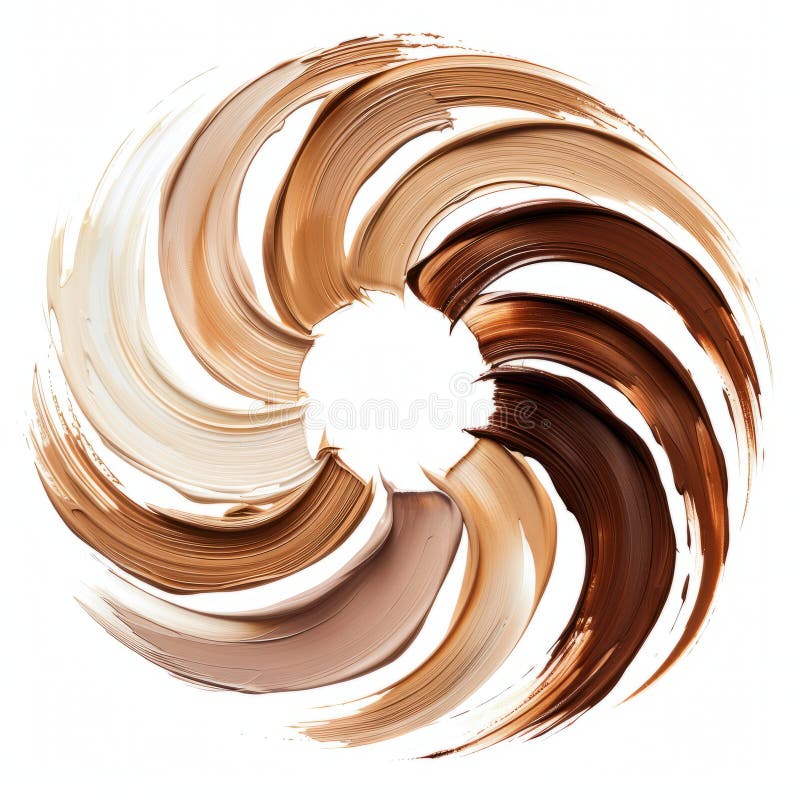 Beige Strokes of Various Foundations Forming a Color Wheel on White ...