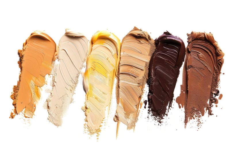 Beige Strokes of Various Foundations Forming a Color Wheel on White ...