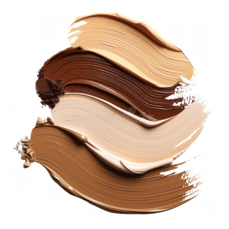 Beige Strokes of Various Foundations Forming a Color Wheel on White ...