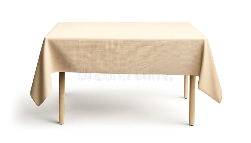 Beige Tablecloth Isolated on White, Top View Stock Image - Image of ...