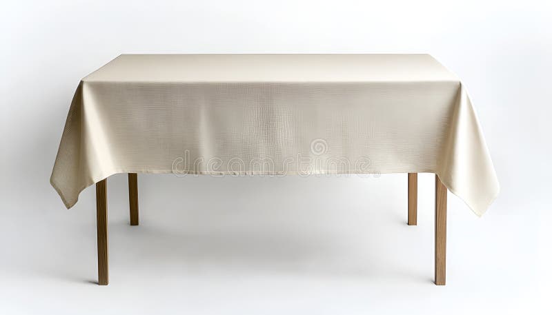Beige Tablecloth Isolated on White, Top View Stock Photo - Image of ...