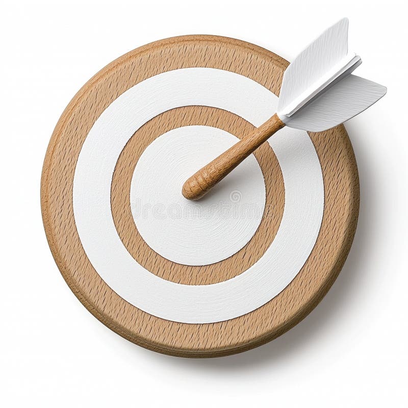 Beige Target with White Dart in Center Stock Illustration ...