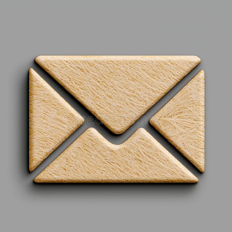 Beige Textured Envelope Icon on Gray Background - Generative AI Stock ...