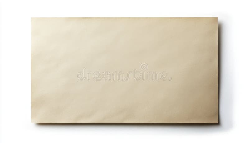 Beige Textured Paper Rectangle on White Background Stock Illustration ...