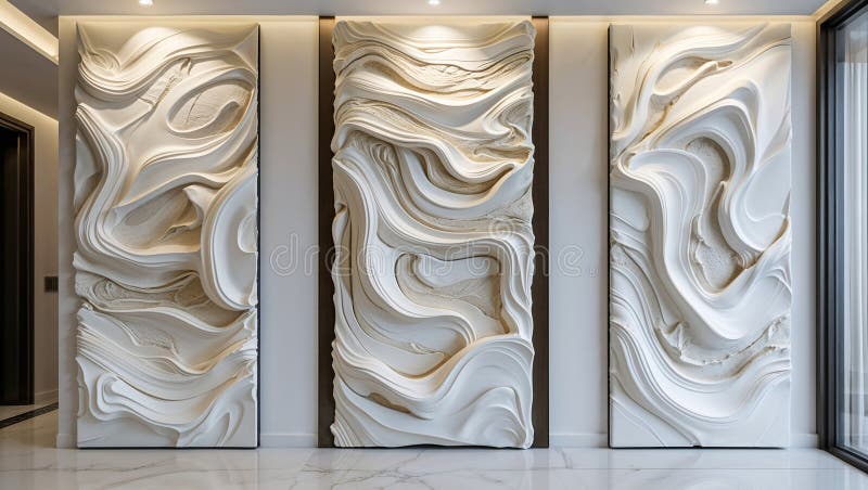 Beige Textured Wall Panels – Modern 3D Design Stock Illustration ...