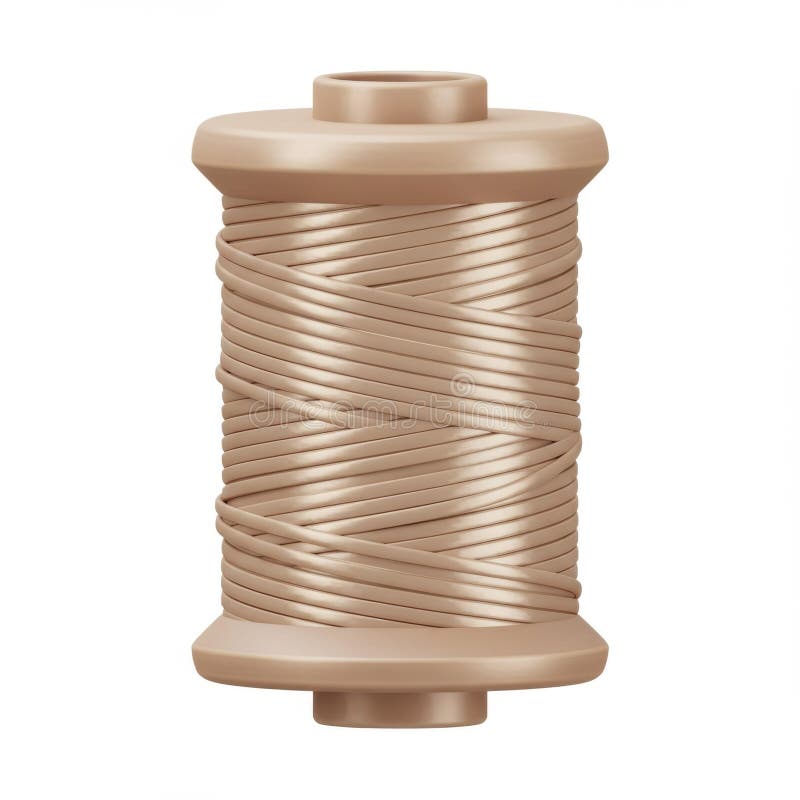 Beige Thread Spool Close Up Studio Shot Stock Illustration ...