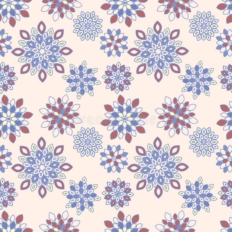 Beige Tile Design with Floral Repeat Pattern Background Stock Vector ...