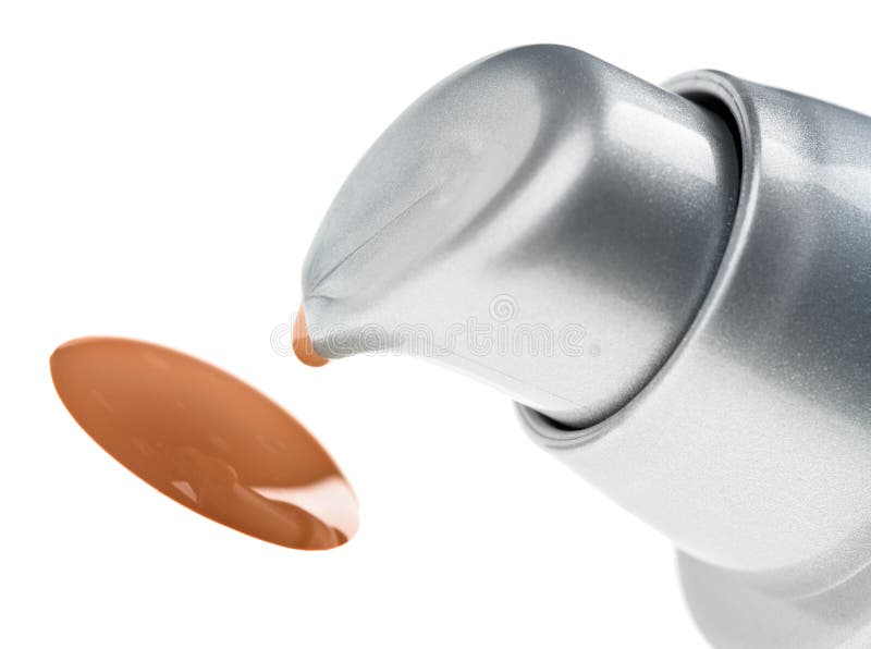 Beige Tone Cream Drop Spilled Out of Bottle Stock Image - Image of ...