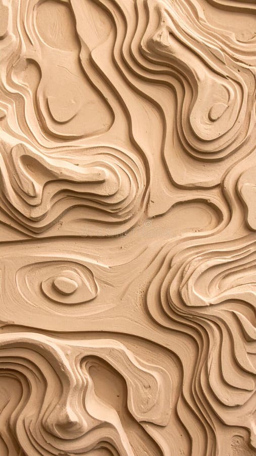 Beige Topographic Map Texture with Smooth Curves Stock Illustration ...