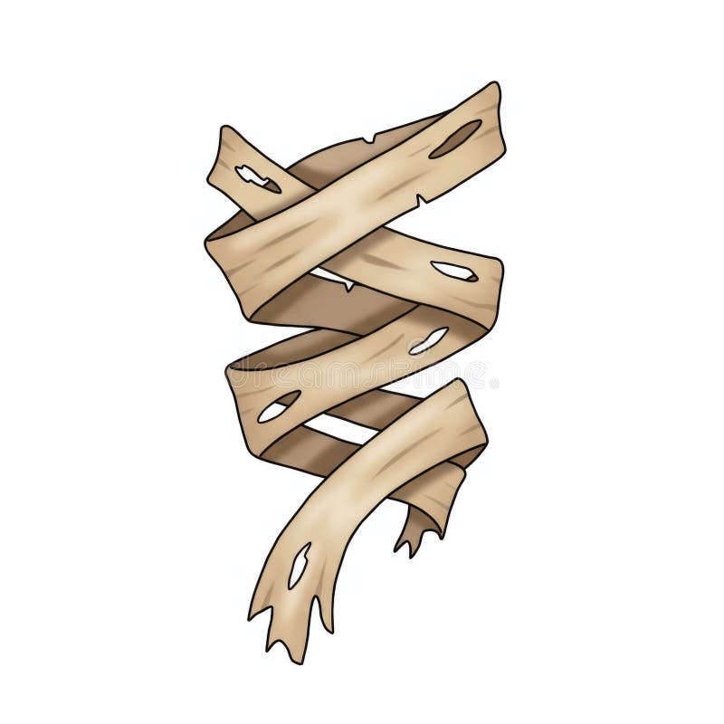 Beige Torn Paper Ribbon Banner Scroll Design Stock Illustration ...