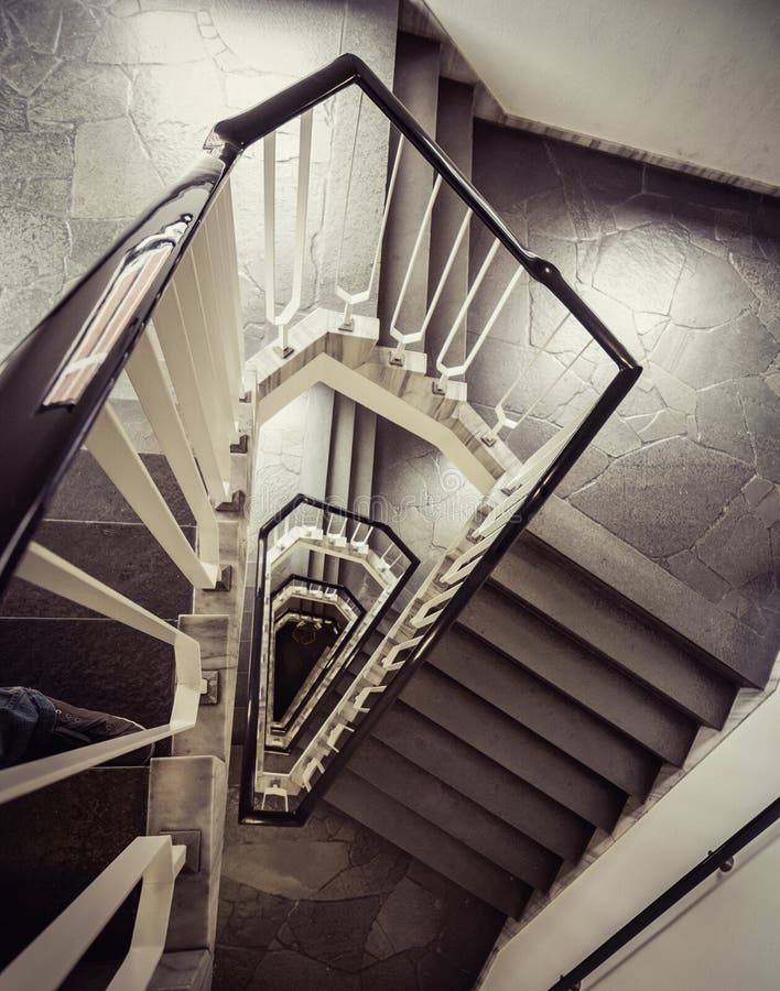 Triangle-shaped Staircase - Top Down View Stock Photo - Image of ...