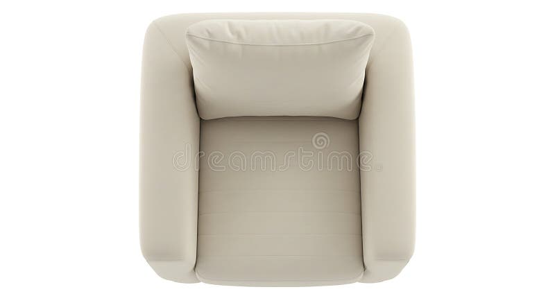Beige Upholstered Armchair Top View Stock Image - Image of simple ...