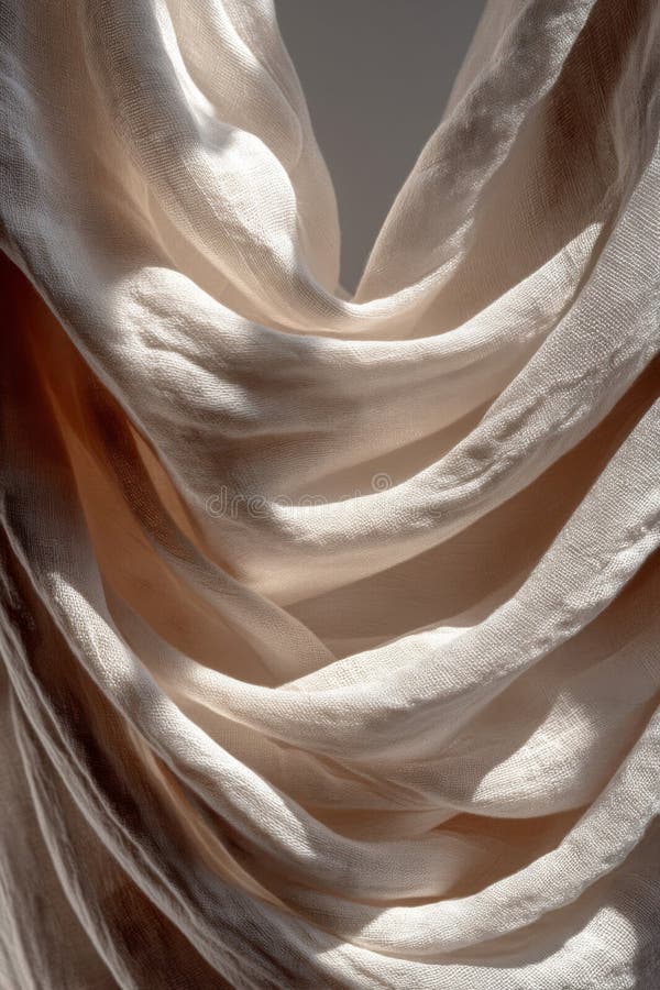 Beige Velvet Drape with Soft Folds and Subtle Shadows Stock Illustration - Illustration of ...