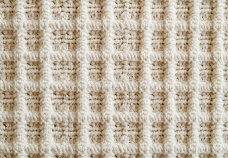 Beige Waffle Knit Fabric Texture Background Stock Illustration ...